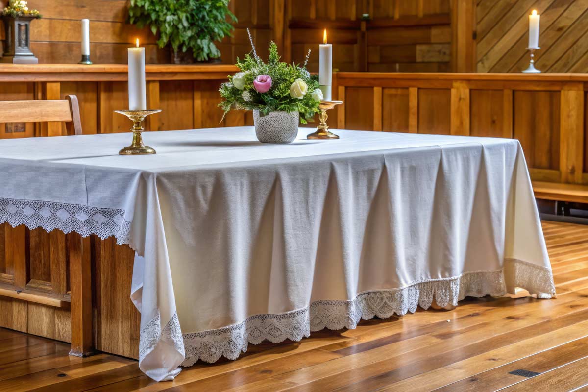 How to make an altar table cloth: fabrics and decorations - Cimmino