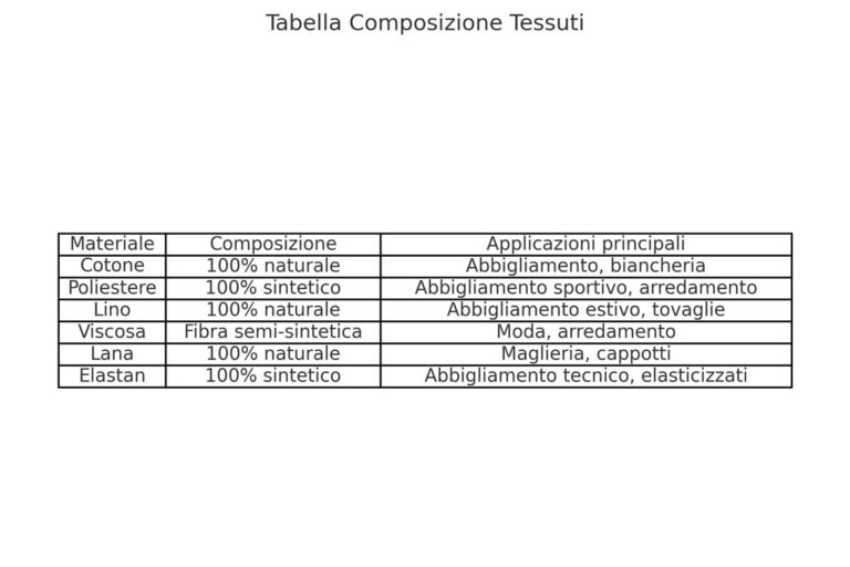 Guide to the composition of materials and fabrics - Cimmino